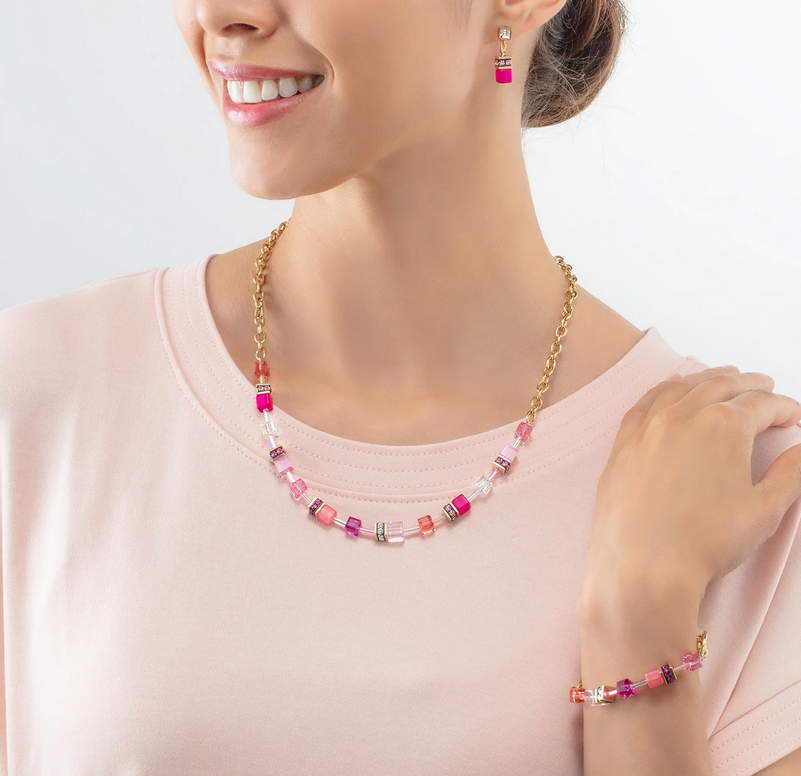 Coeur De Lion GeoCUBE Gold-Magenta Iconic Chain Necklace – The Vault ...
